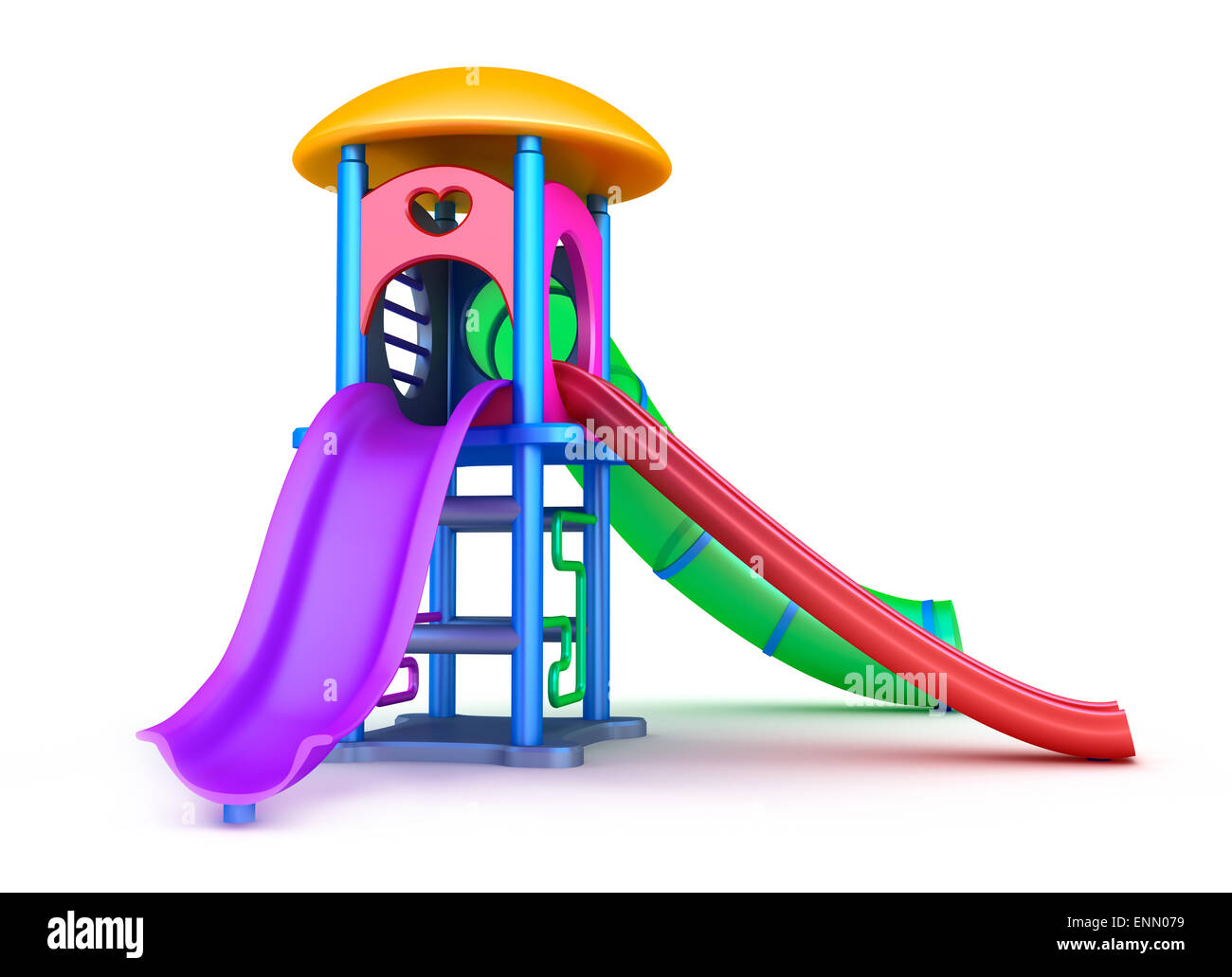 Colorful playground for children. Isolated on white Stock Photo - Alamy
