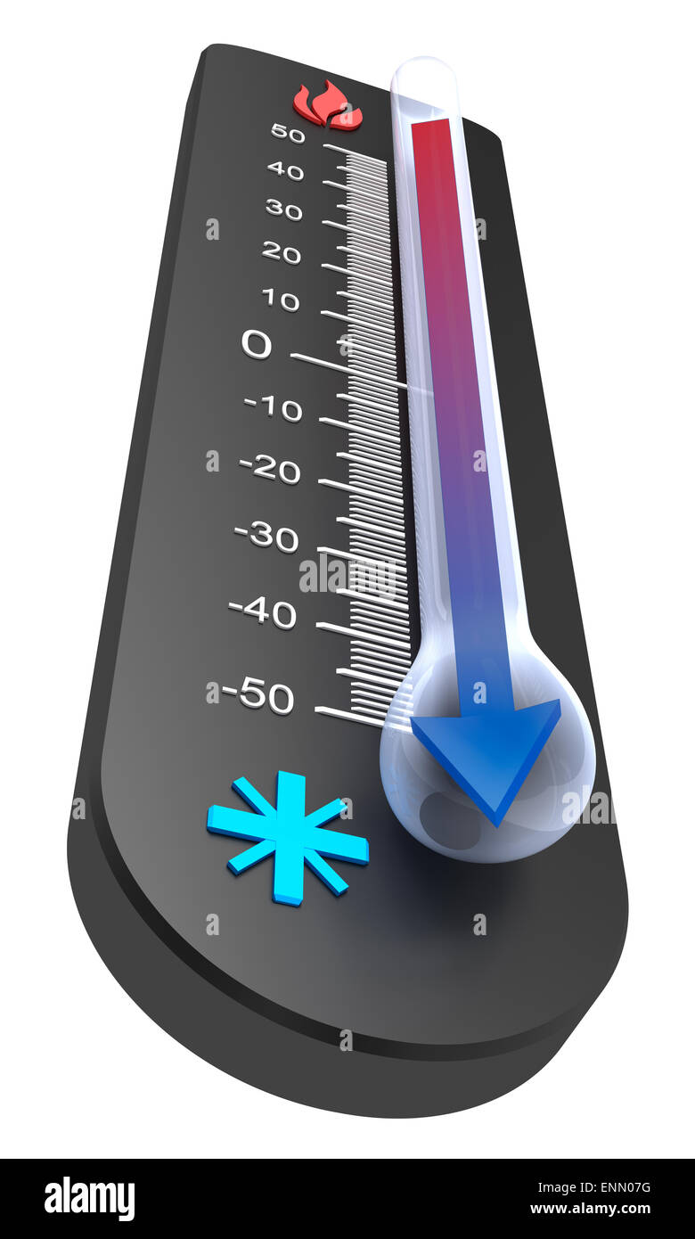 Thermometer: Temperature decline Stock Photo - Alamy