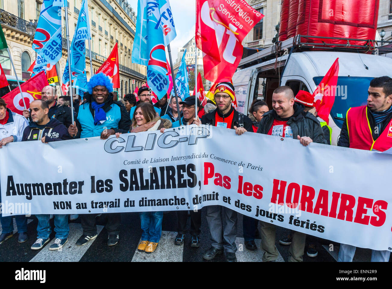 Protesting law allowing work sunday demonstration hi-res stock ...