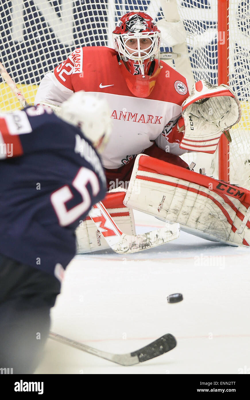 Ostrava, Czech Republic. 8th May, 2015. Danish goalkeeper Sebastian ...