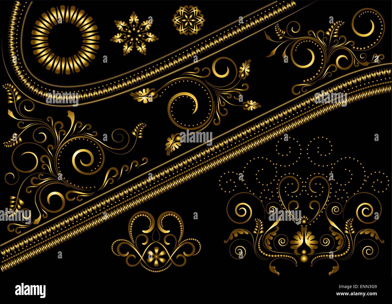 Gold border with pattern and details for design Stock Vector Image ...