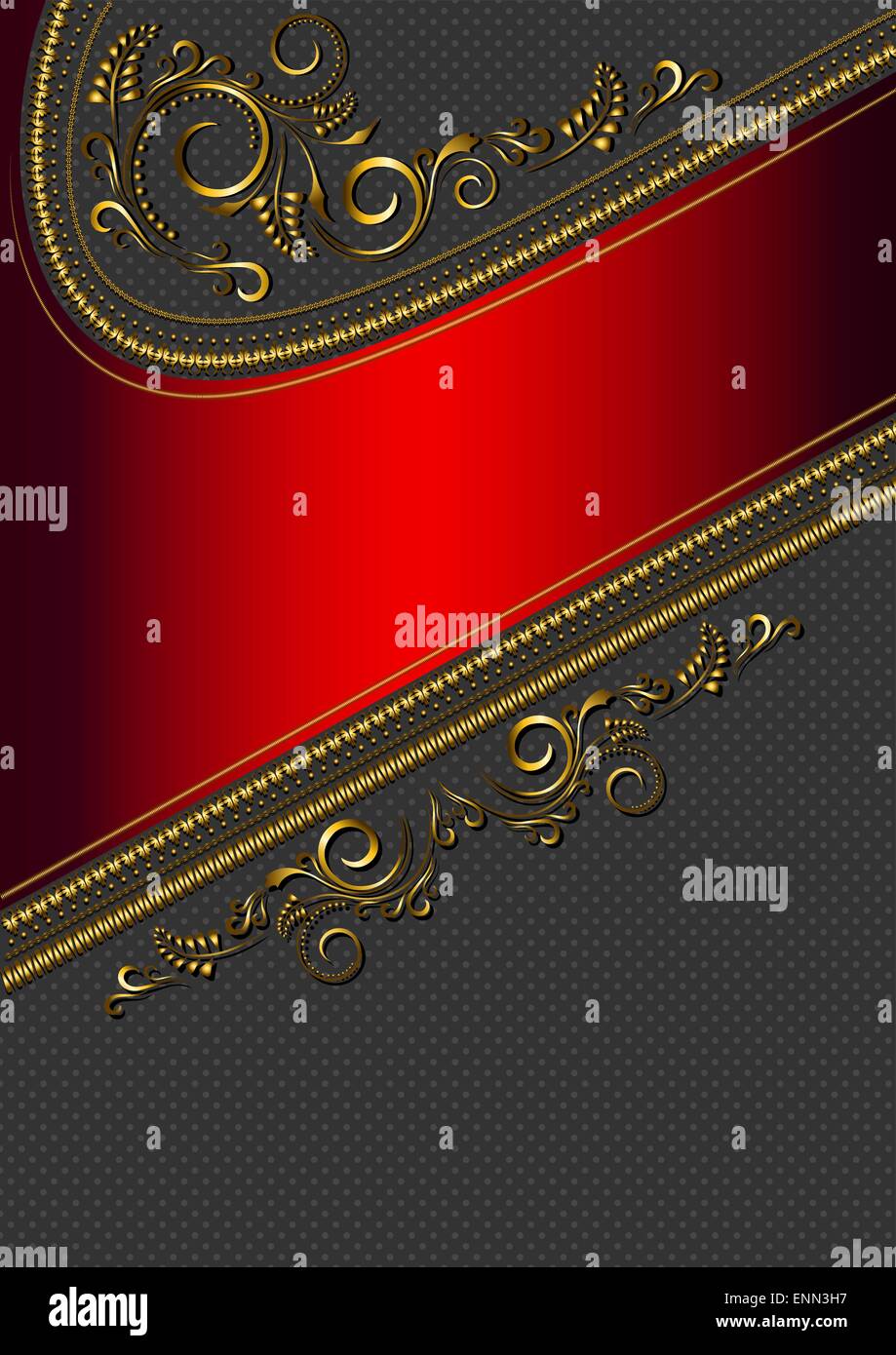 Red border with gold pattern Stock Vector Image & Art - Alamy