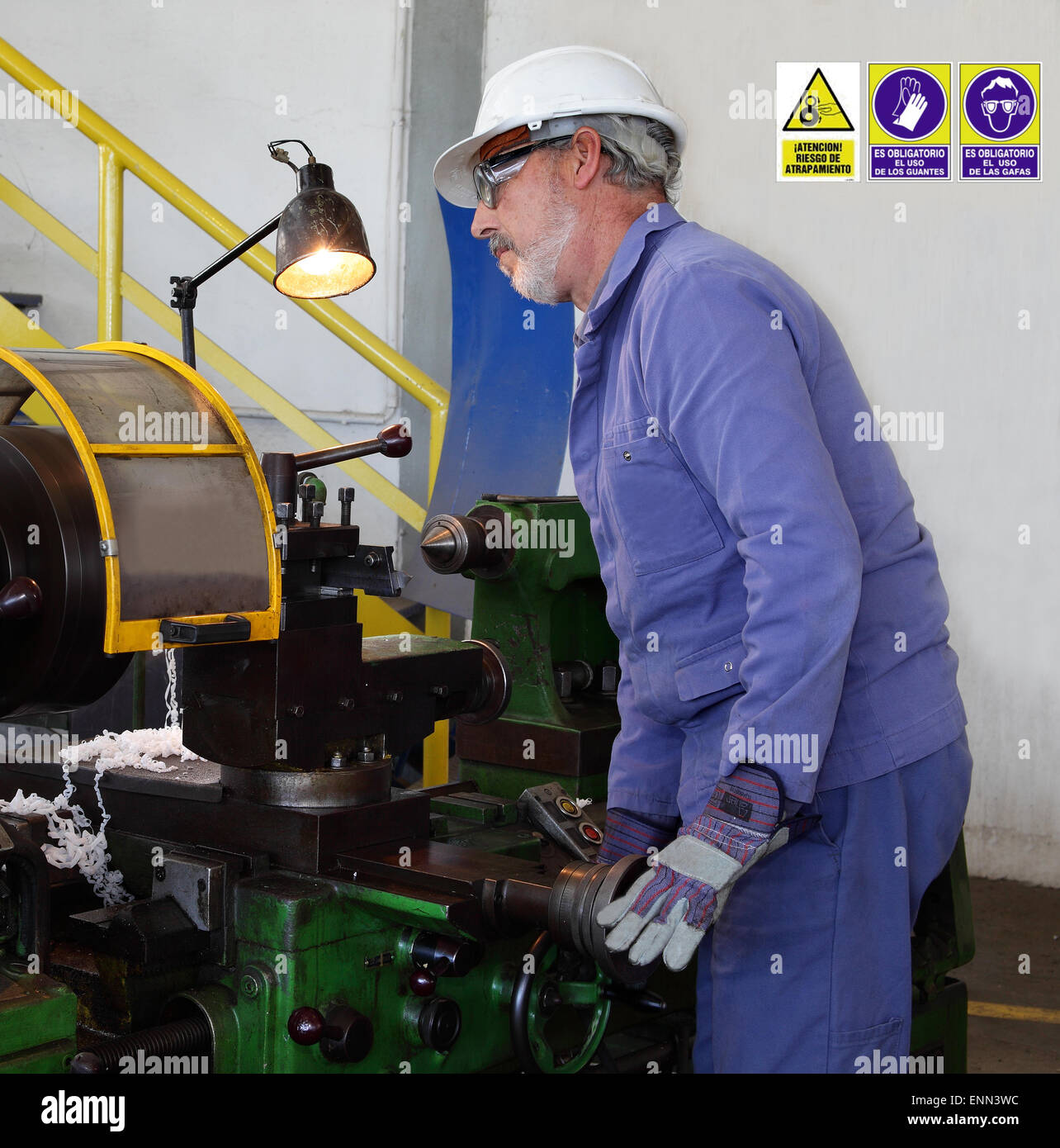 worker at a dangerous operation in a chemical industry Stock Photo - Alamy
