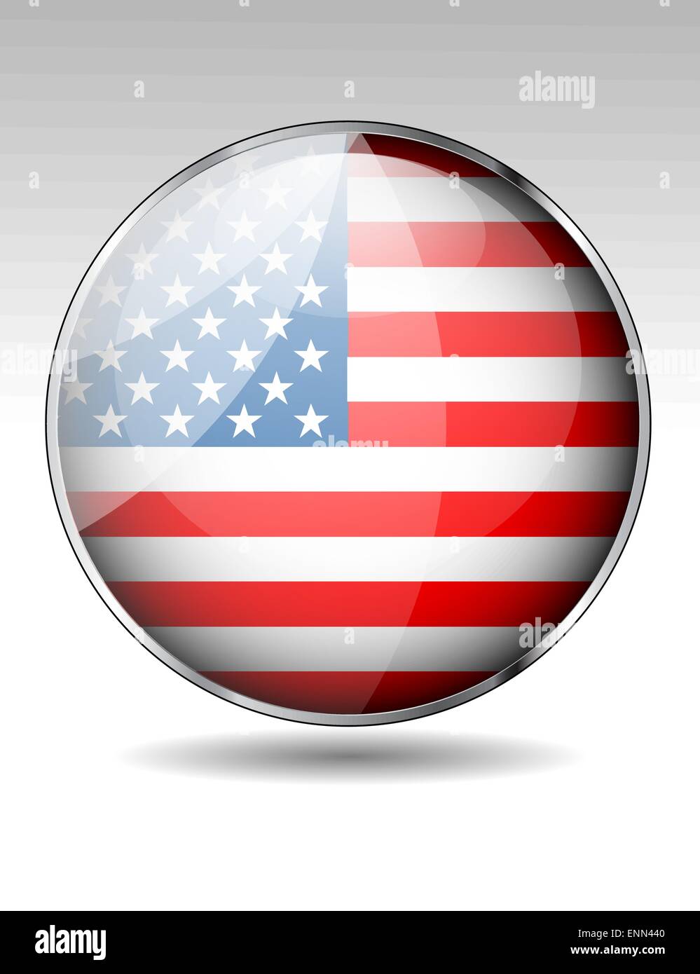 USA flag button Stock Vector Image & Art - Alamy