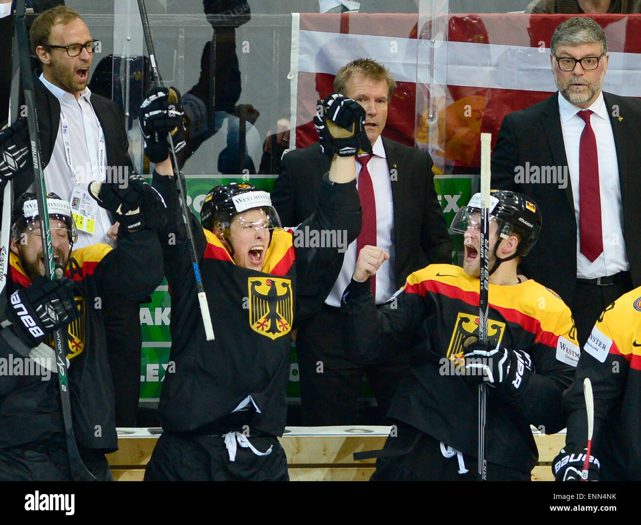 Prague, Czech Republic. 8th May, 2015. German hockey team celebrate the ...
