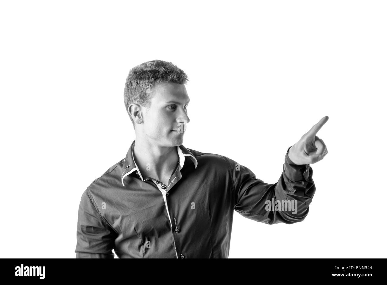 Man pressing finger hi-res stock photography and images - Alamy