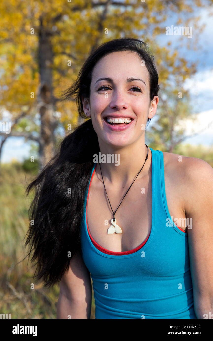 Young Female Smiling Stock Photo - Alamy