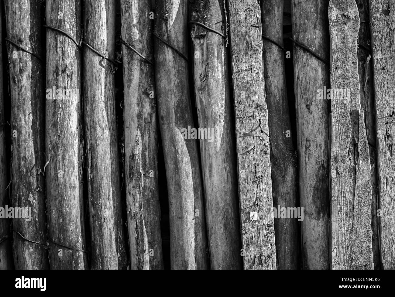 Planks of old timber joined together to make a rustic fence Stock Photo ...