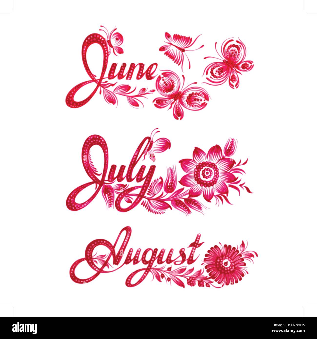 June name month Cut Out Stock Images & Pictures - Alamy