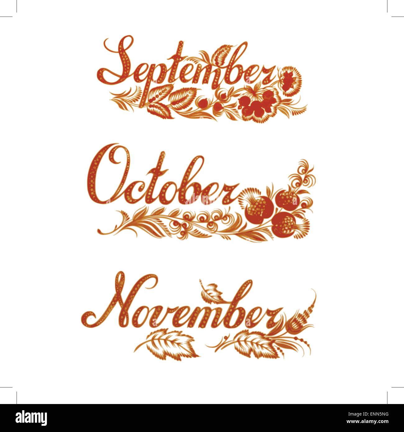 November month name vector Stock Vector Images - Alamy