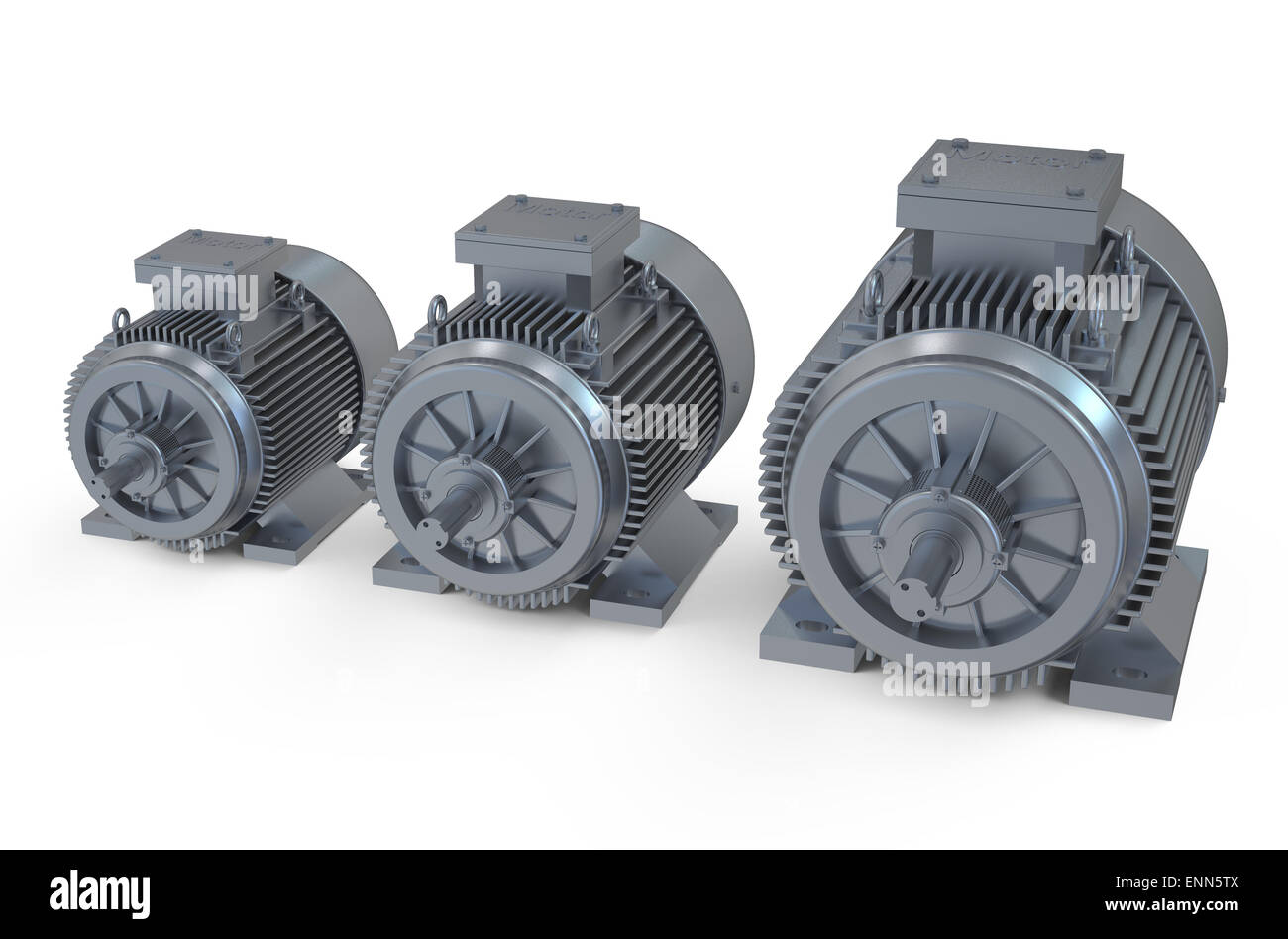 Industrial electric motors isolated on white background Stock Photo - Alamy