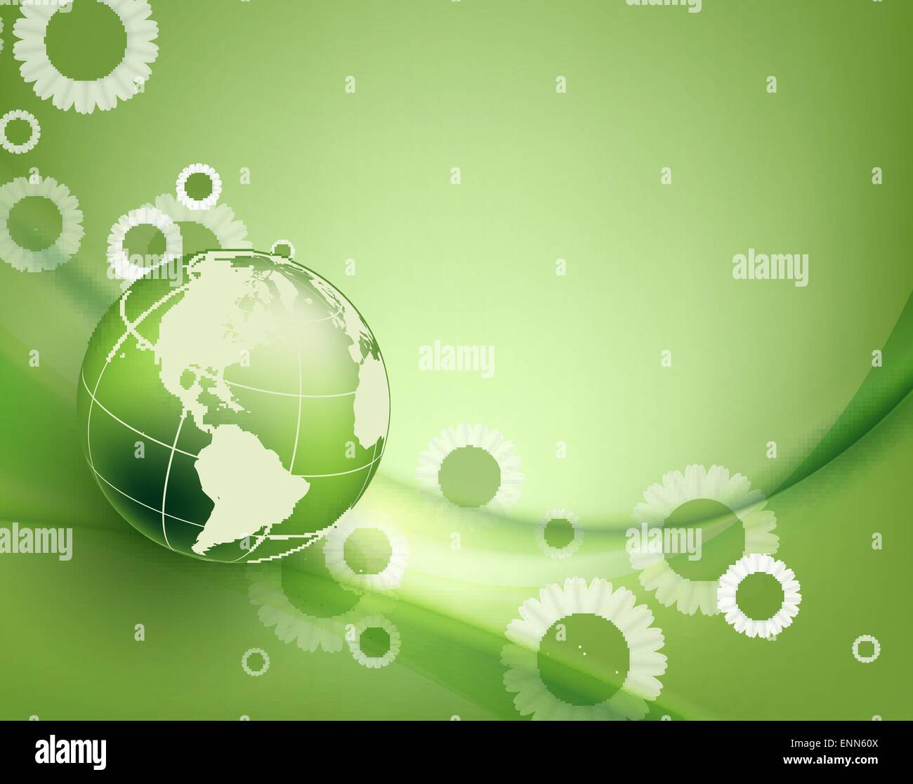 floral environmental vector frame with globe Stock Vector Image & Art ...
