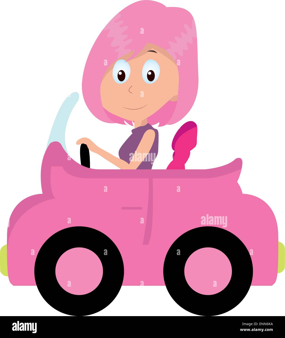 girl and car Stock Vector Image & Art - Alamy