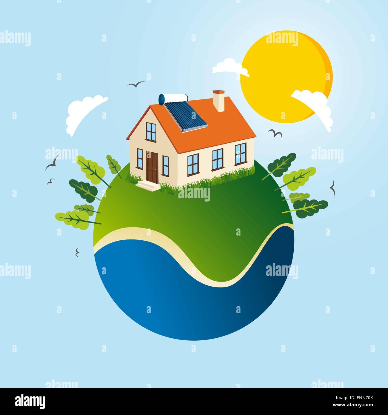 Green Solar energy concept Stock Vector Image & Art - Alamy