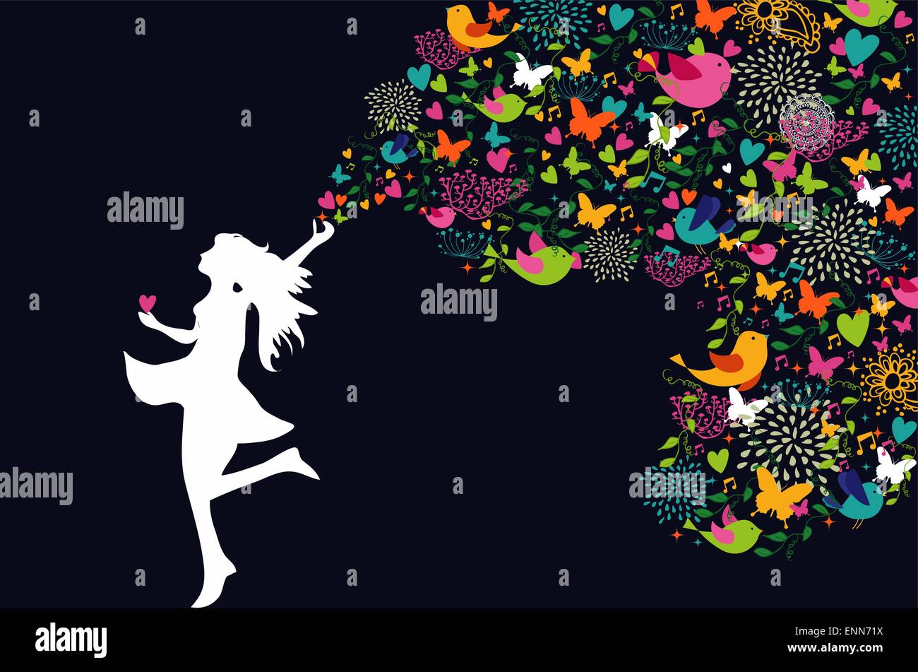 Woman free happy Stock Vector Images - Alamy