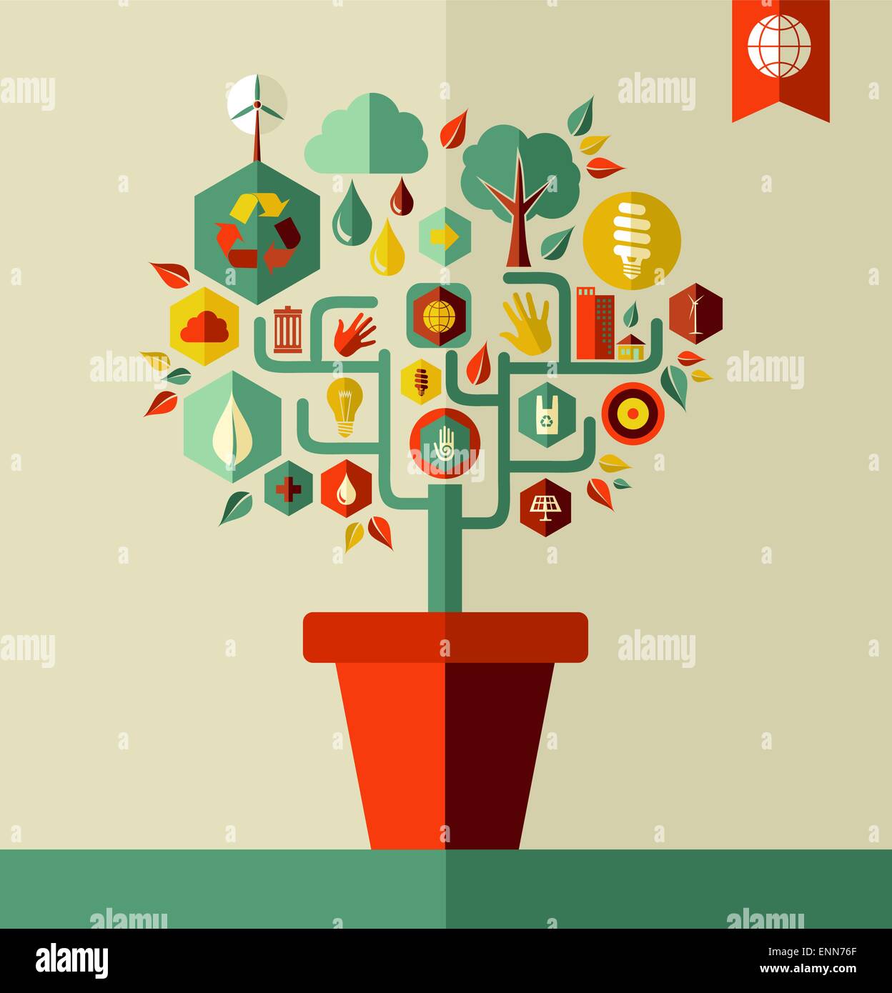 Green Environment tree concept Stock Vector Image & Art - Alamy