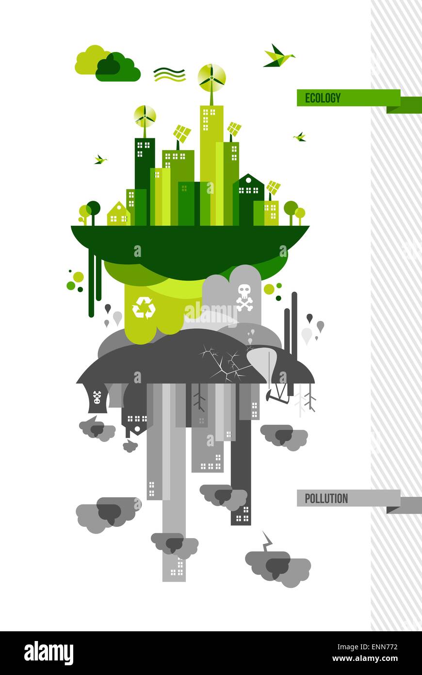 Green environment city concept illustration Stock Vector Image & Art ...