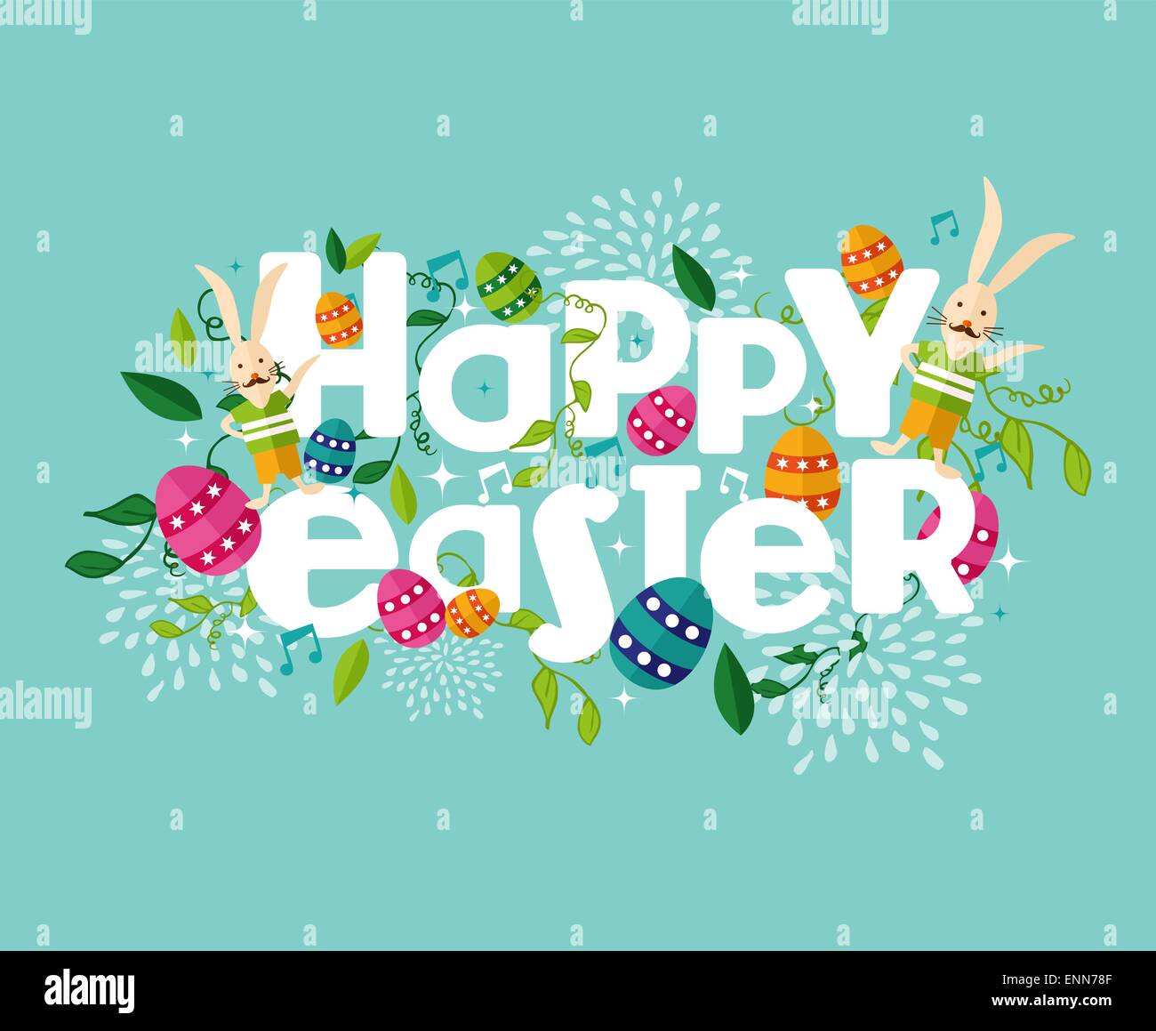 Easter composition green egg Stock Vector Images - Alamy