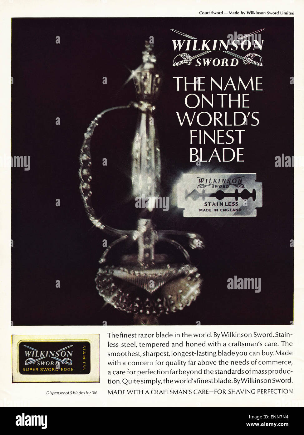 Vintage advert in 1960s magazine dated 1964 for WILKINSON SWORD razor ...