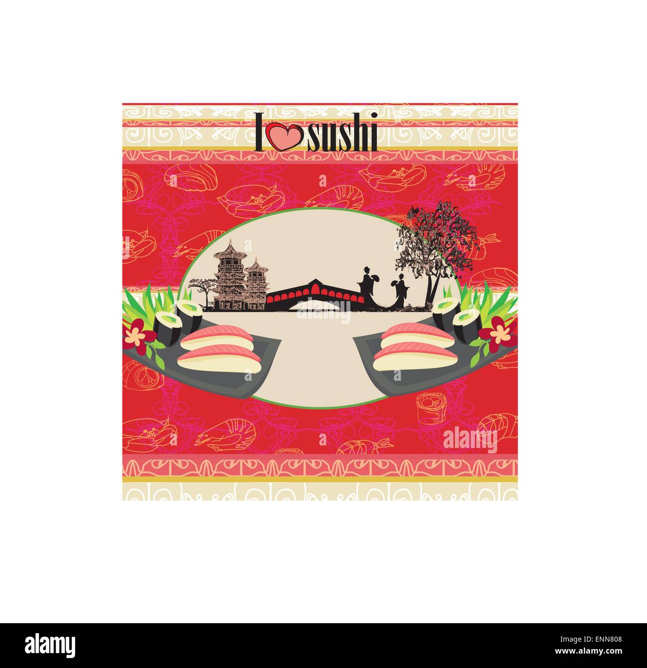 Japanese kitchen art Cut Out Stock Images & Pictures - Alamy