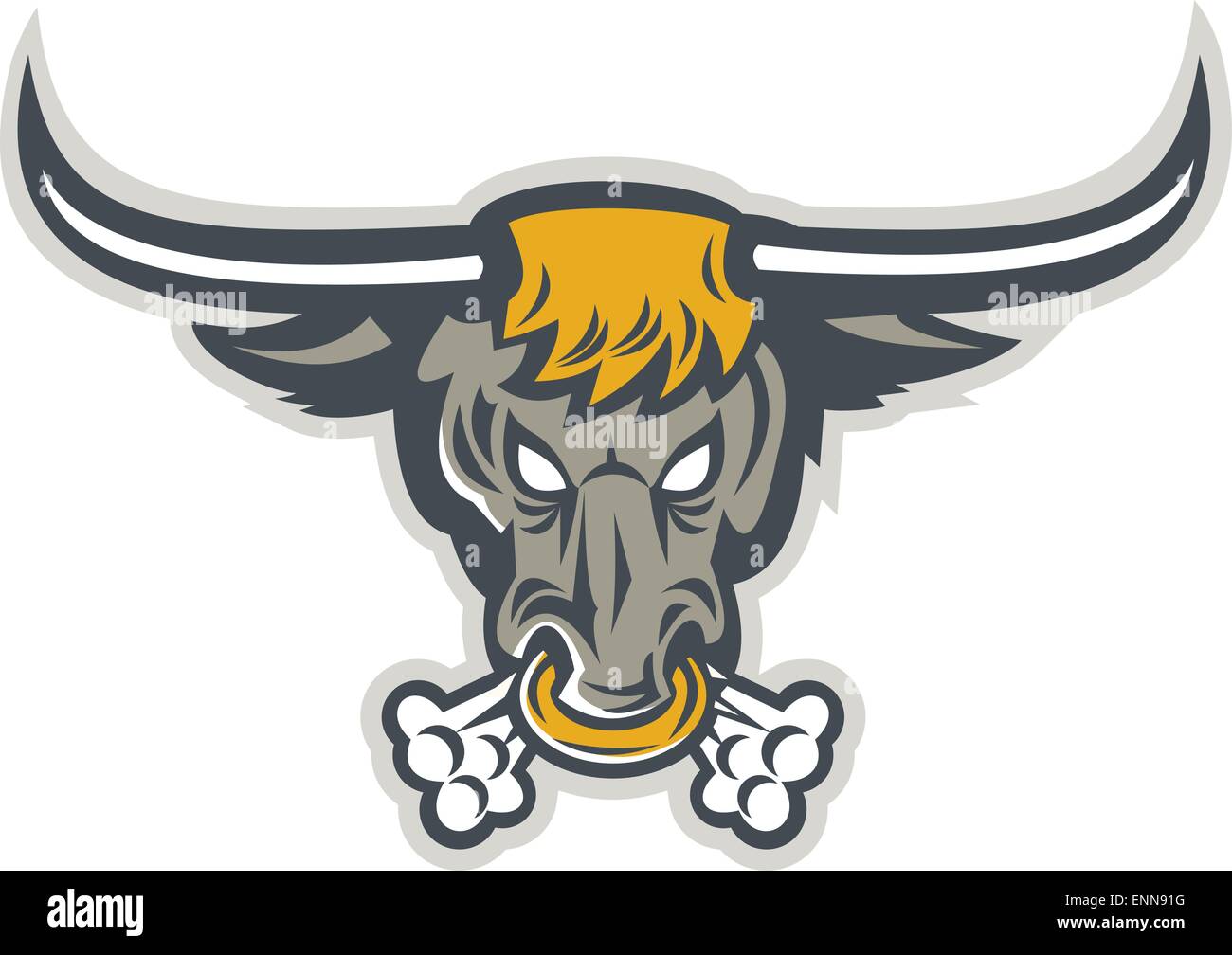 Texas Longhorn Bull Head Front Stock Vector Image & Art - Alamy