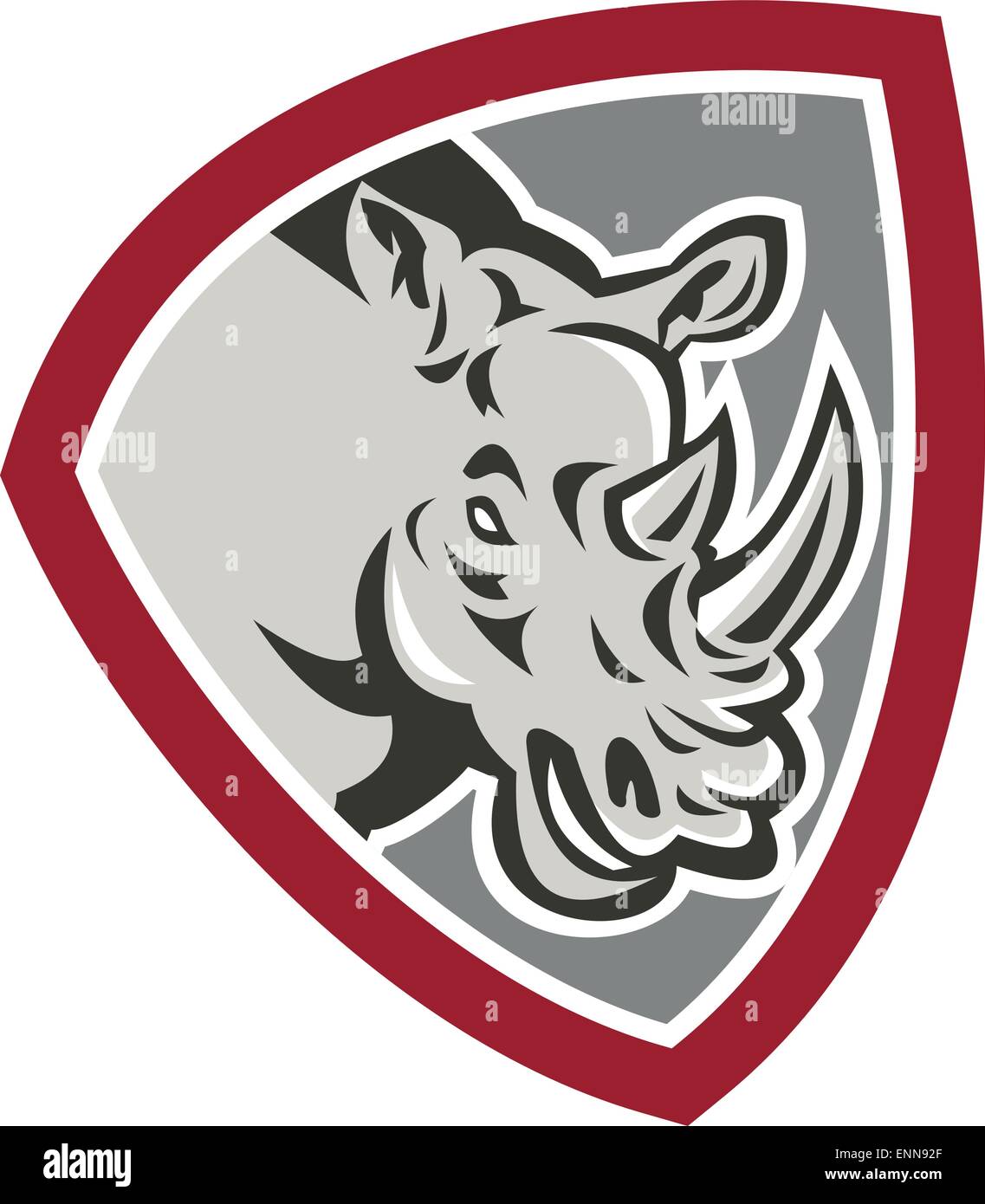 Rhinoceros Head Side Shield Stock Vector Image & Art - Alamy