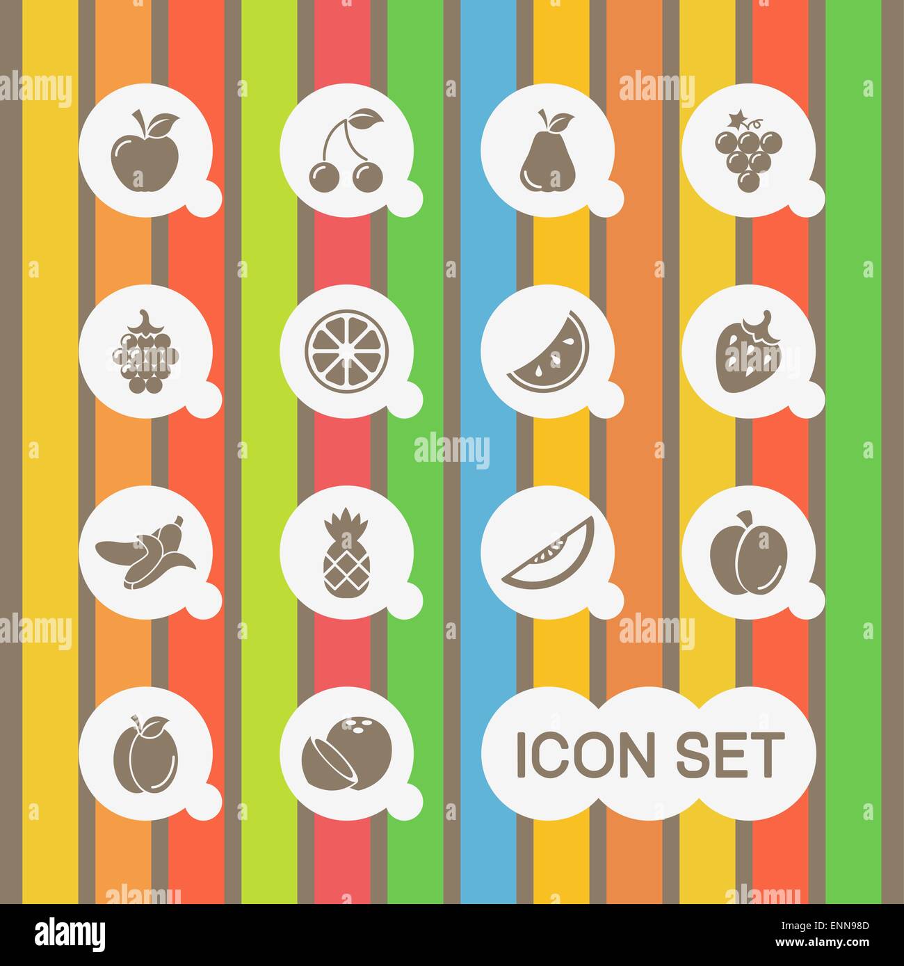 Healthy Food Icon Set Stock Vector Image & Art - Alamy