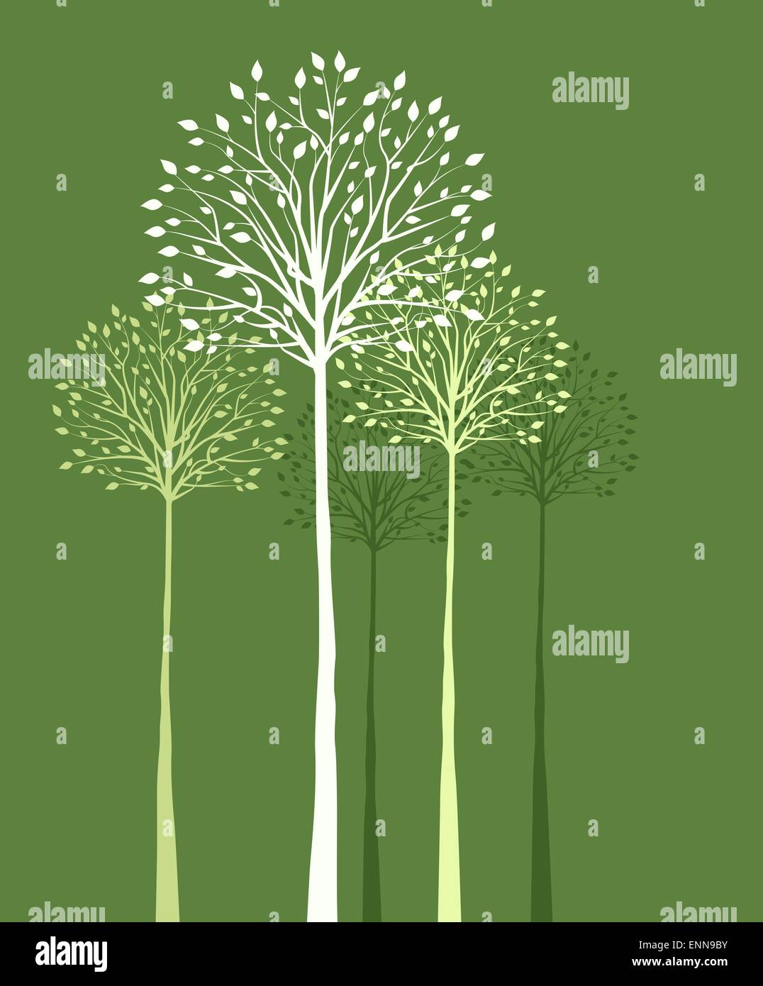 Trees leaves Stock Vector Images - Alamy