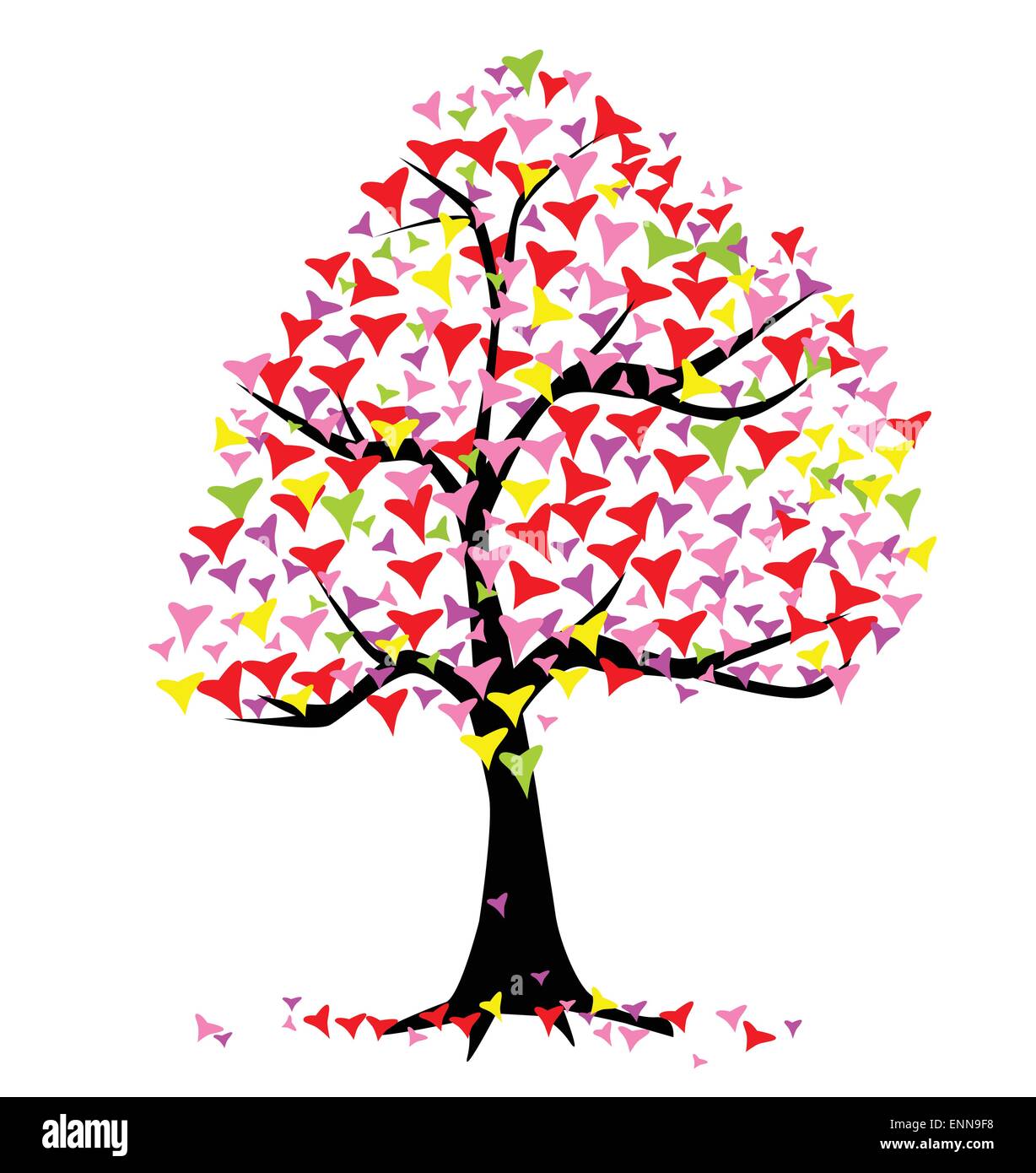 Colourful spring tree Stock Vector Images - Alamy