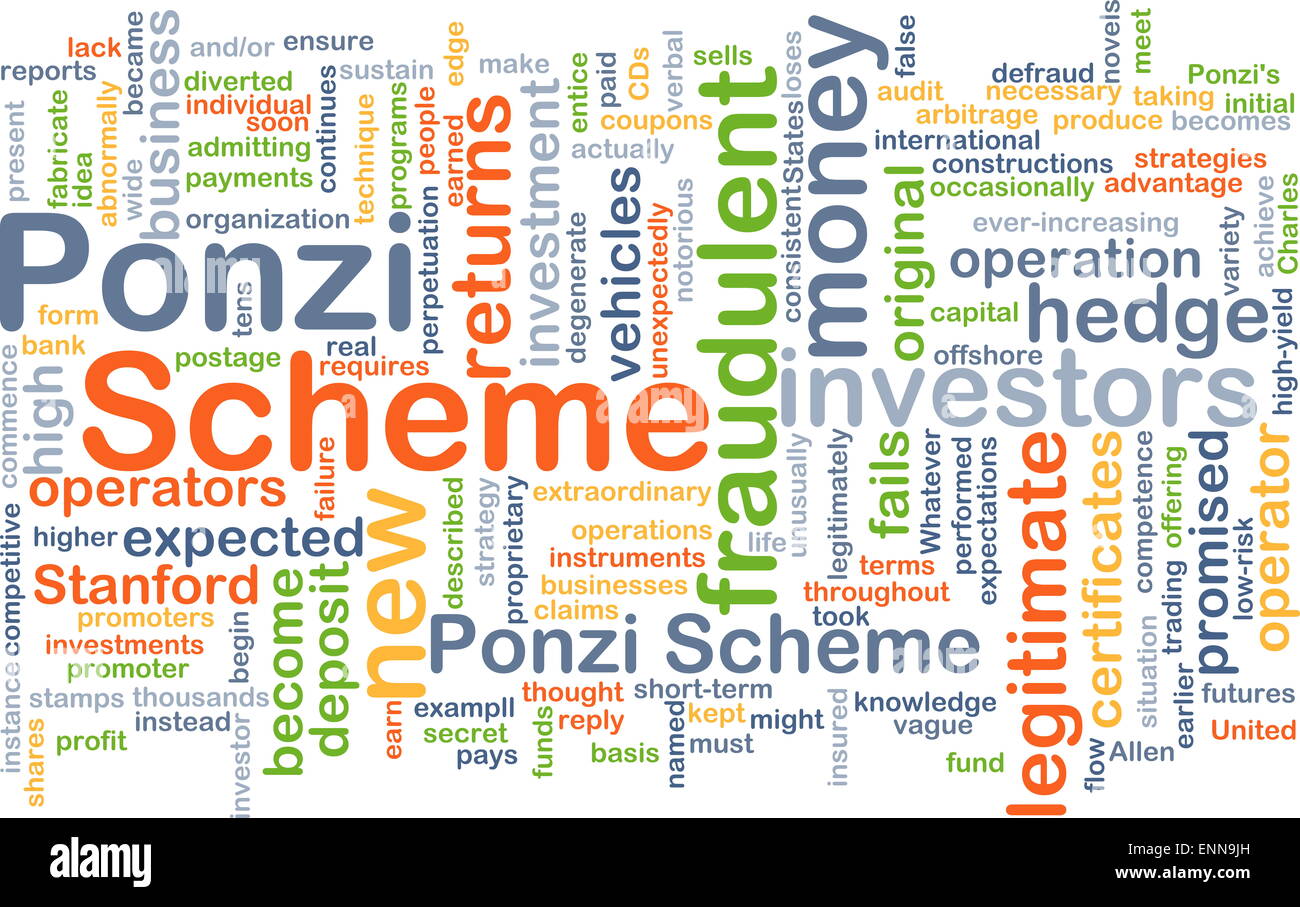 Background concept wordcloud illustration of Ponzi scheme Stock Photo ...