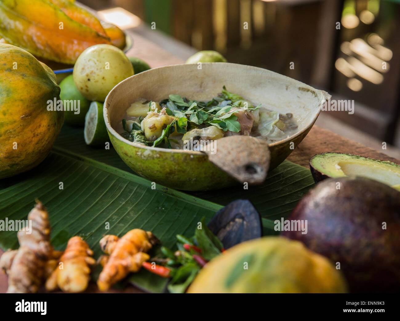 Food sits on a table Stock Photo - Alamy