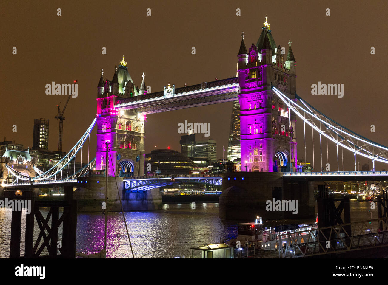 Pink Tower Bridge London Tower Bridge In London Stock Photo, Picture