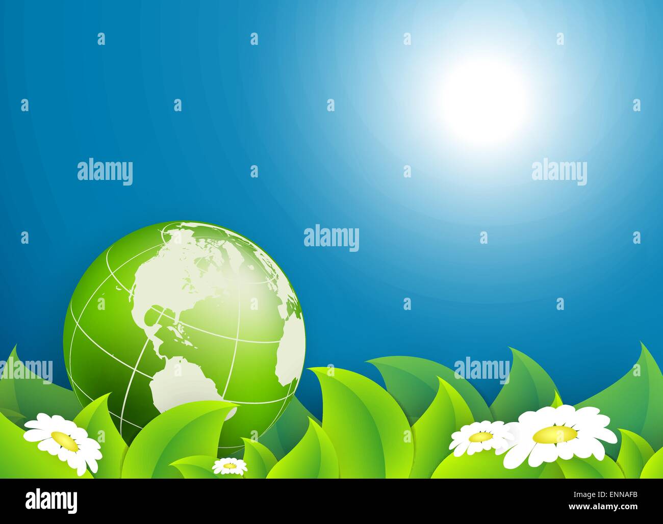 floral environmental vector frame with globe Stock Vector Image & Art ...
