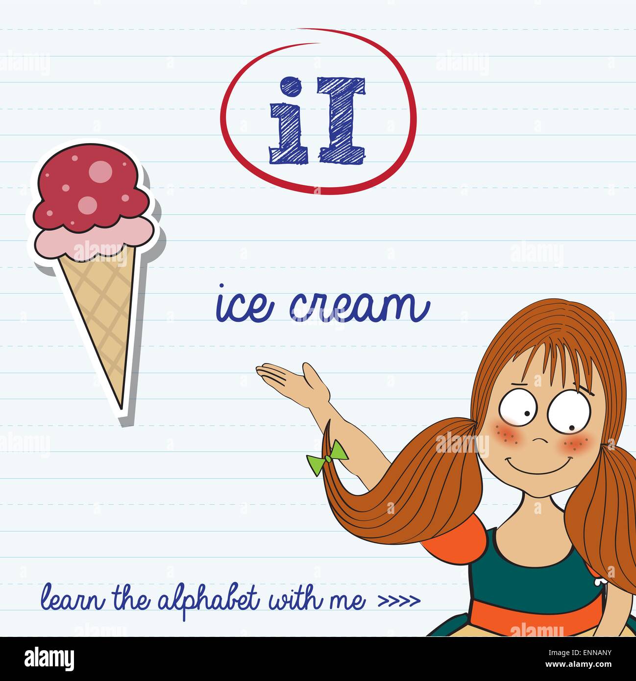 Cartoon letter i Stock Vector Images - Alamy