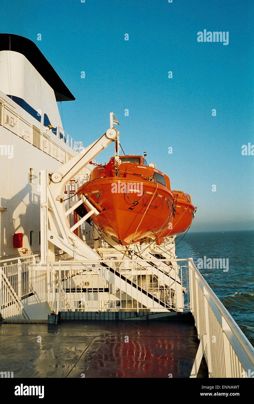 AJAXNETPHOTO - AT SEA, CHANNEL, ENGLAND. - SAFETY AT SEA - ORANGE ...