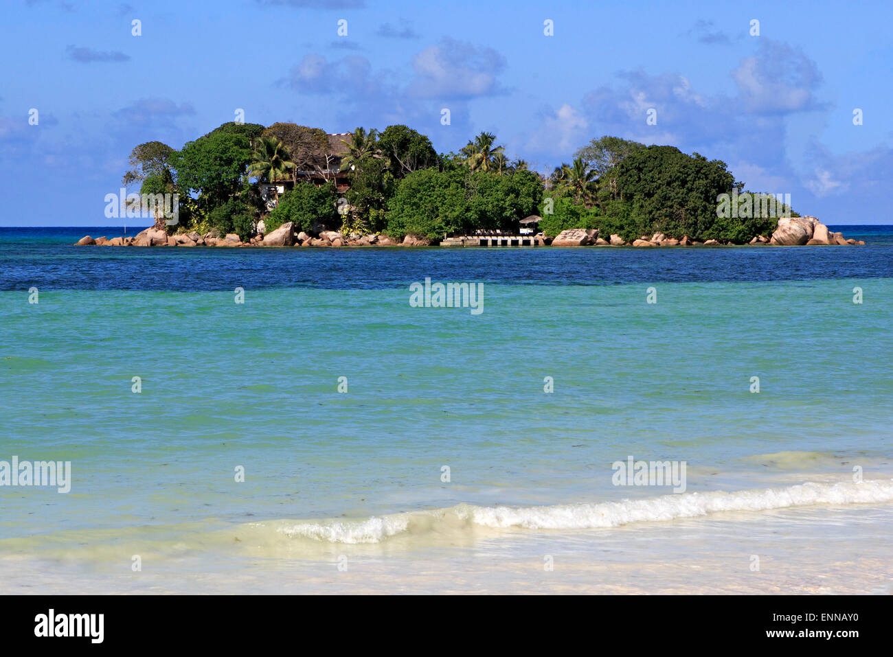 Island and hotel Chauve Souris Club in the Indian Ocean Stock Photo - Alamy