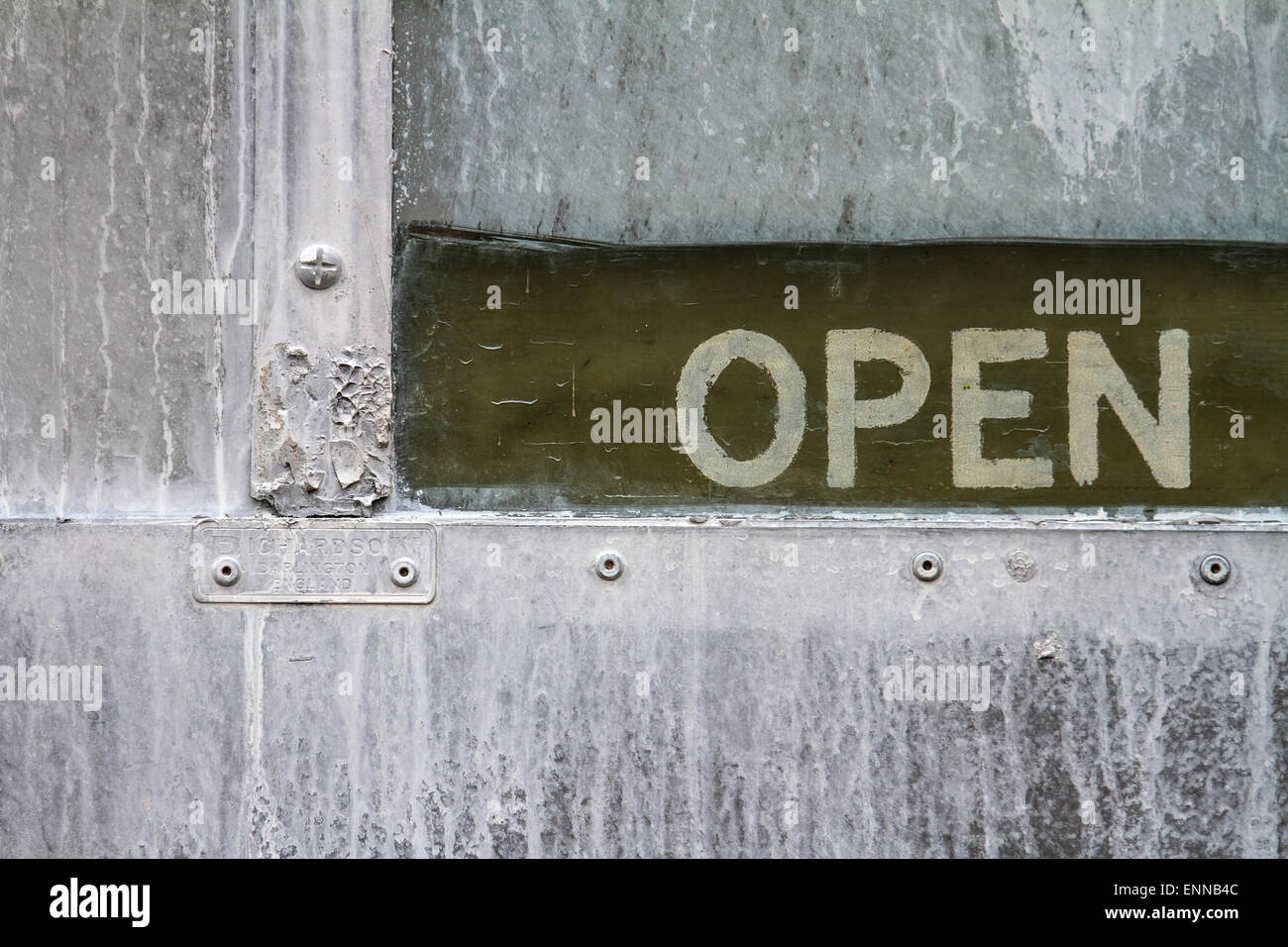 Open sign on a window Stock Photo - Alamy