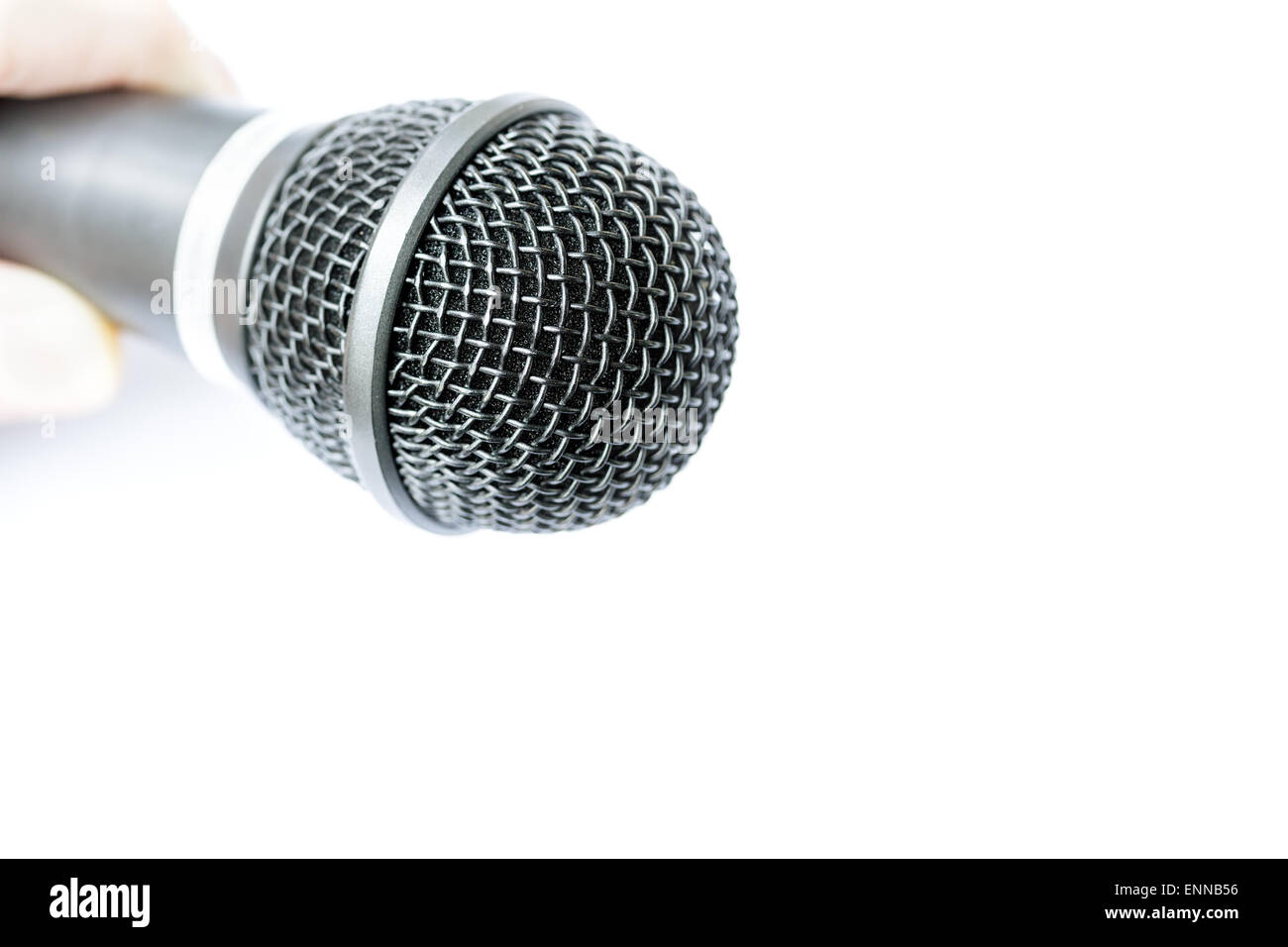 Microphone with holding arm isolated on white background Stock Photo ...