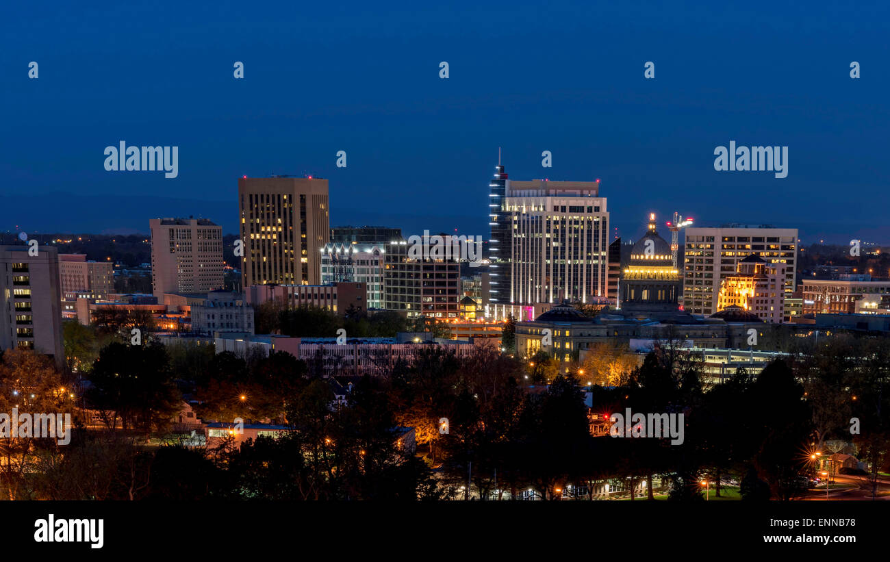 City of Boise skyline at night Stock Photo - Alamy