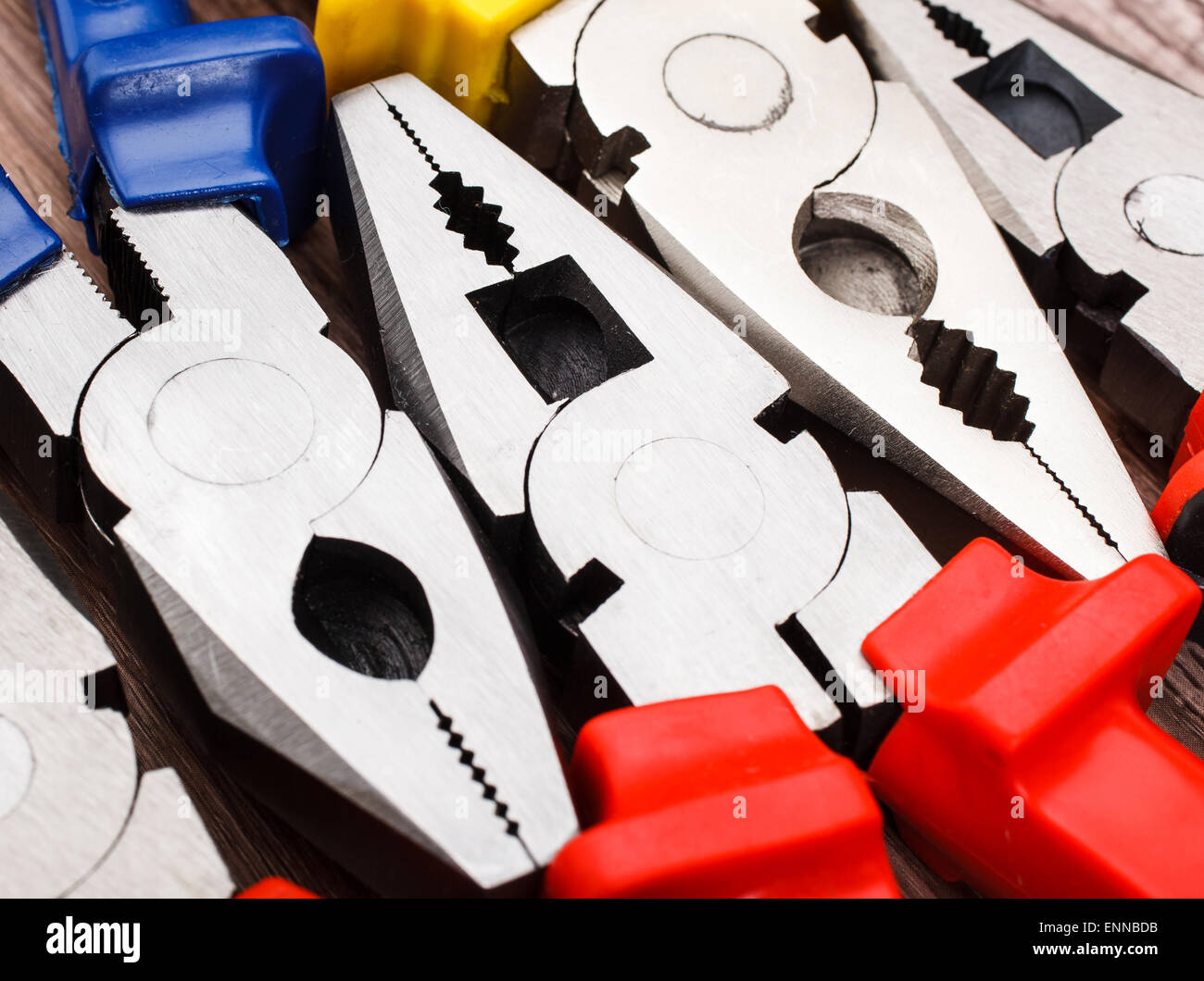 Close up Assorted Hand Work Tool Pliers Stock Photo - Alamy