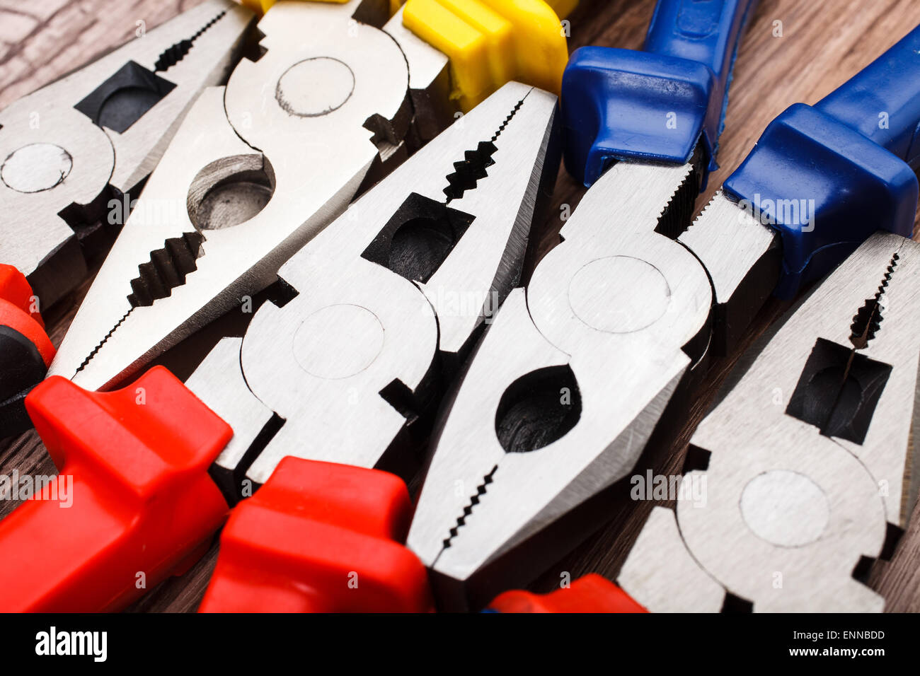 Close up Assorted Hand Work Tool Pliers Stock Photo - Alamy