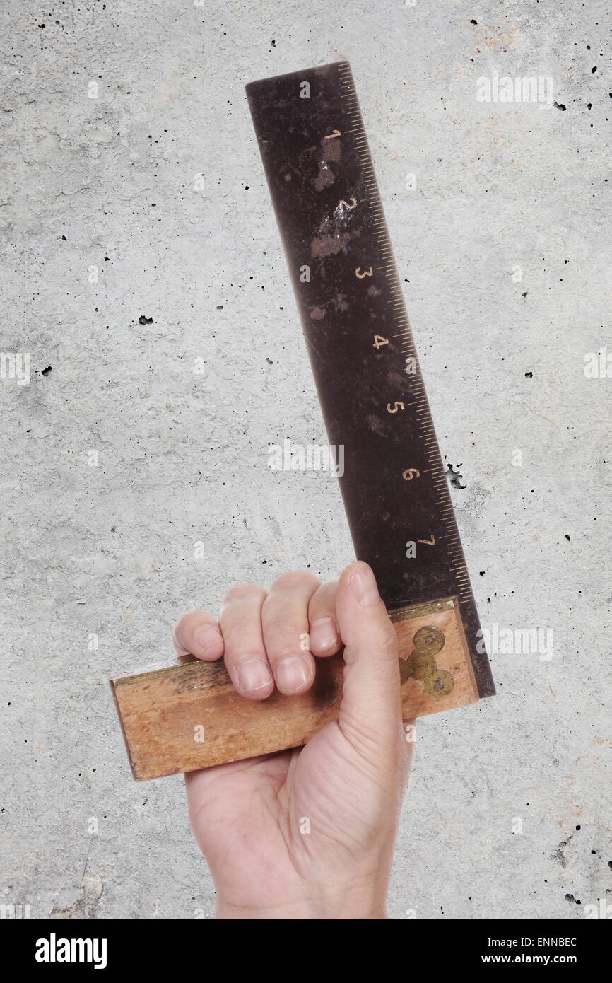 worker hand with an angle measure Stock Photo - Alamy
