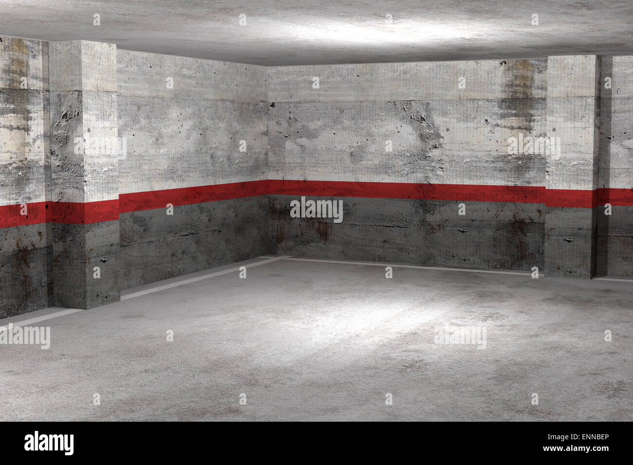 3D rendering of an empty garage Stock Photo - Alamy