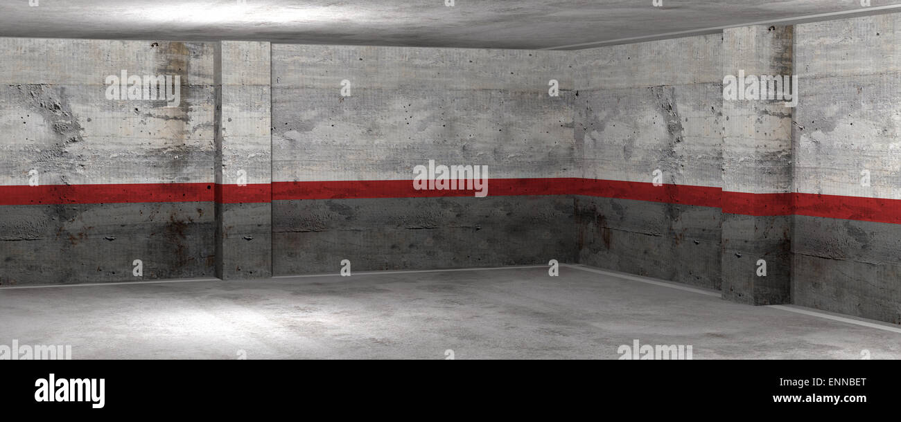 3D rendering of an empty garage Stock Photo - Alamy