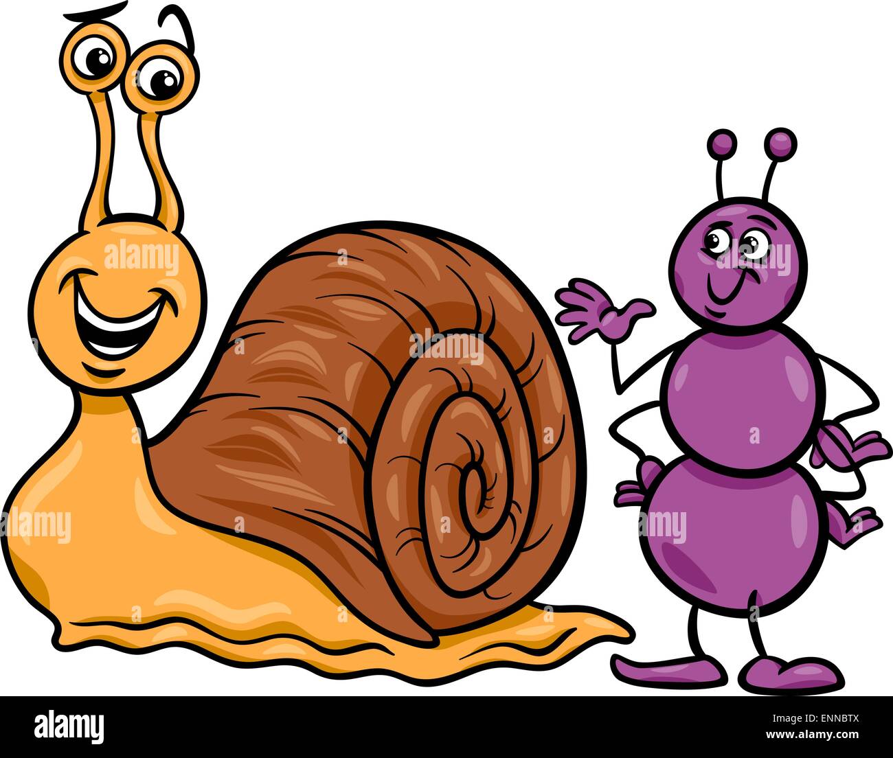 ant and snail cartoon illustration Stock Vector Image & Art - Alamy