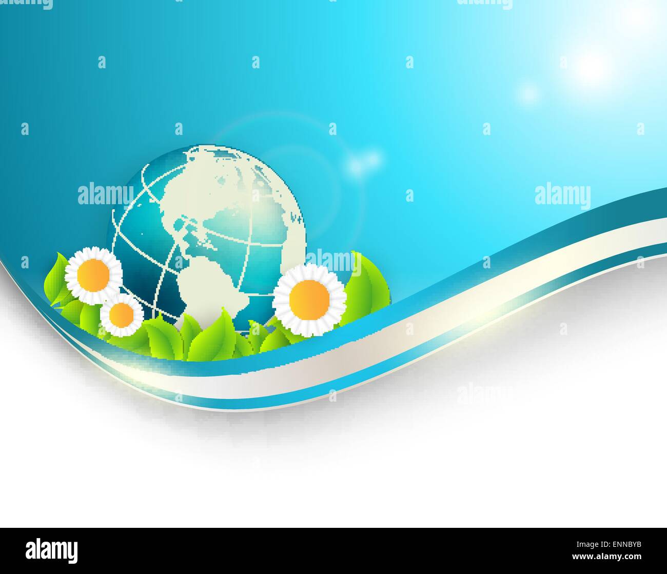 floral environmental vector frame with globe Stock Vector Image & Art ...