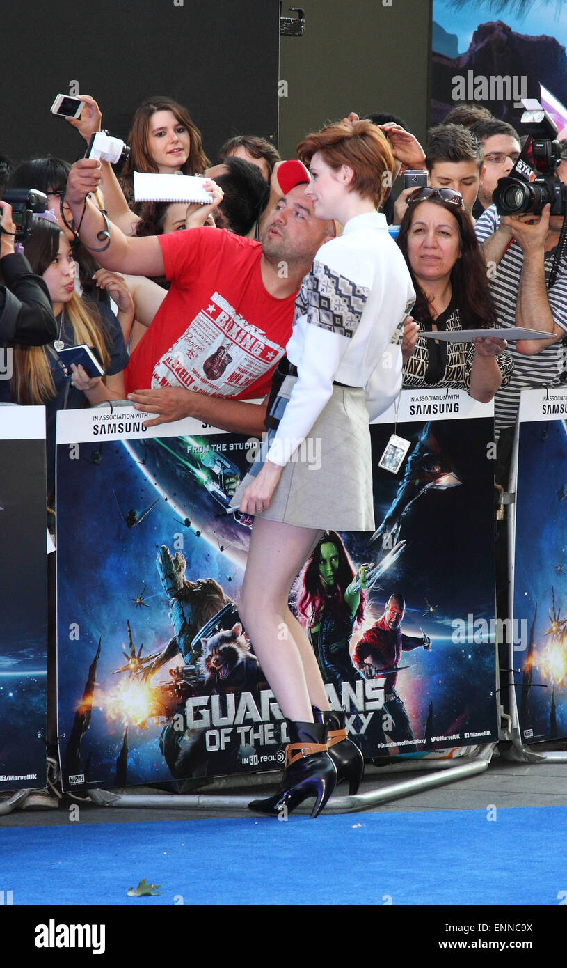 London Uk Karen Gillan At Guardians Of The Galaxy European Premiere