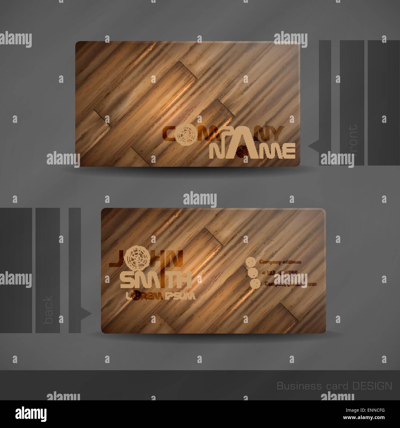 Business Card Design With Wood Texture Stock Vector Image & Art - Alamy