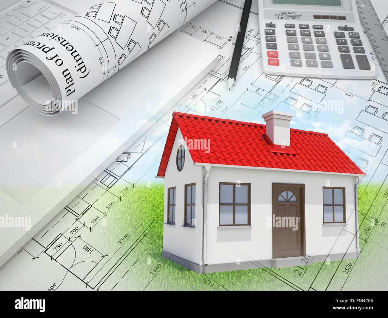 House on abstract background Stock Photo - Alamy