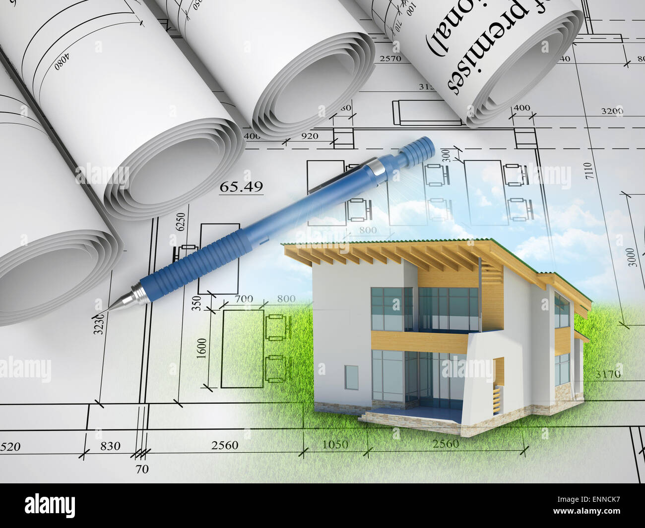 House on abstract background Stock Photo - Alamy